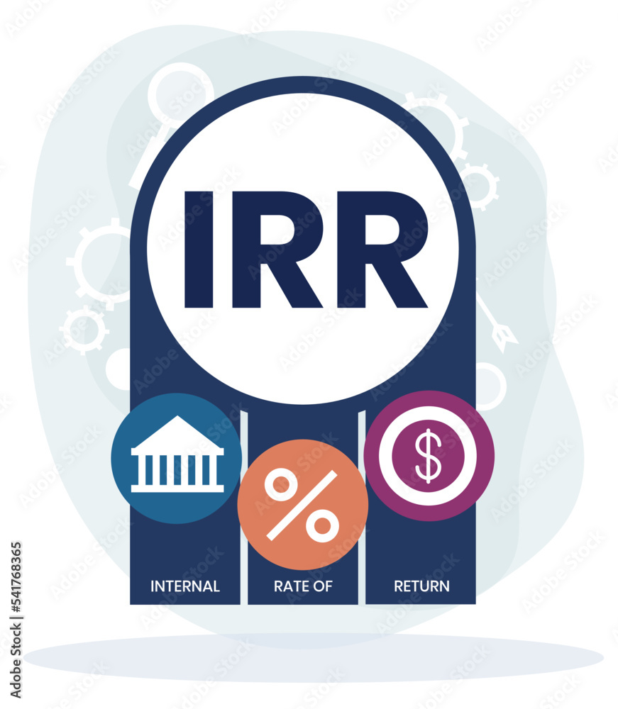 IRR - internal rate of return. acronym business concept. vector ...