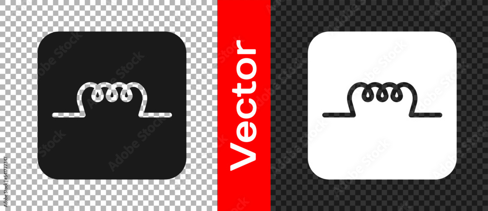 Black Inductor in electronic circuit icon isolated on transparent ...