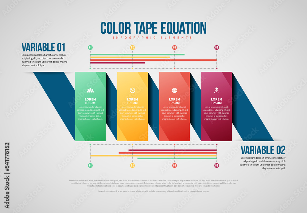 Color Tape Equation Infographic Stock Template | Adobe Stock