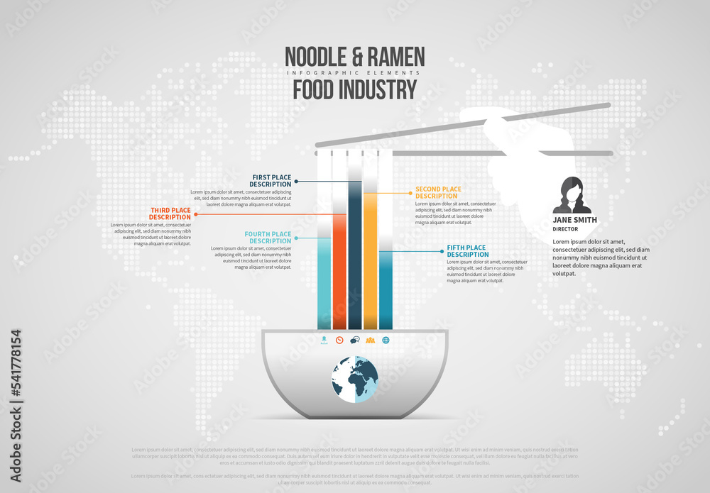 Noodle Ramen Food Industry Infographic Stock Template | Adobe Stock