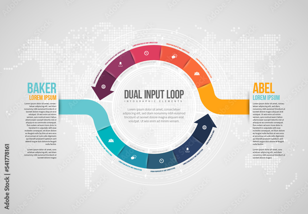 Dual Input Loop Infographic Stock Template Adobe Stock