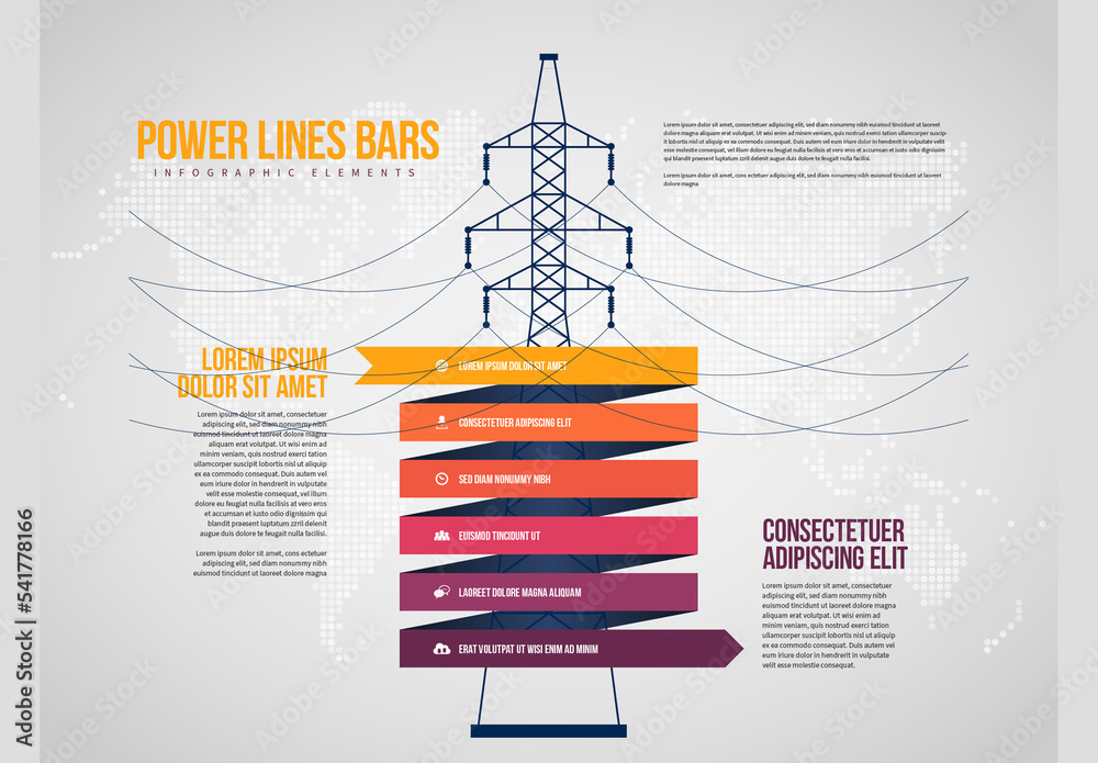 Power Lines Bars Infographic Stock Template | Adobe Stock
