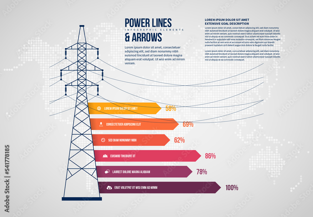 Power Lines Arrows Infographic Stock Template | Adobe Stock