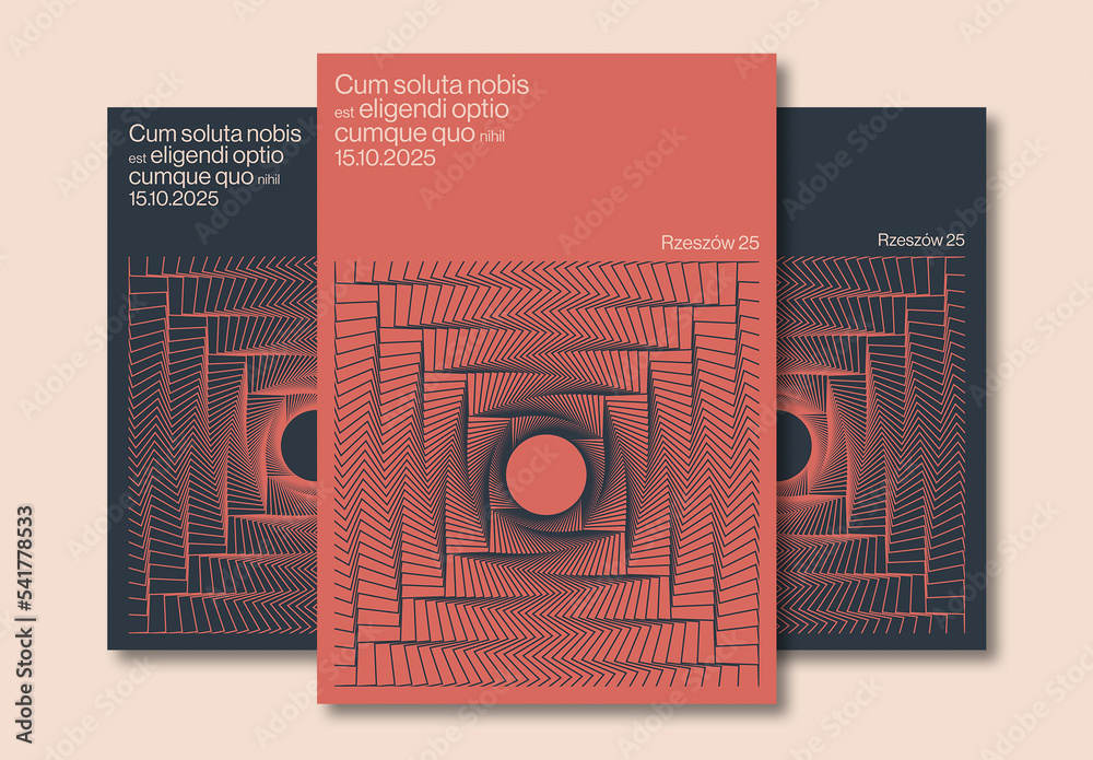 Swiss Poster Design Layout with Geometry Composition Artwork Stock ...