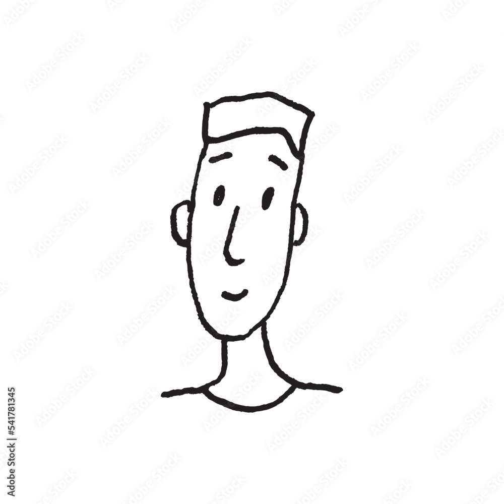 Line Drawing Illustration man face. Vector illustration isolated Stock ...