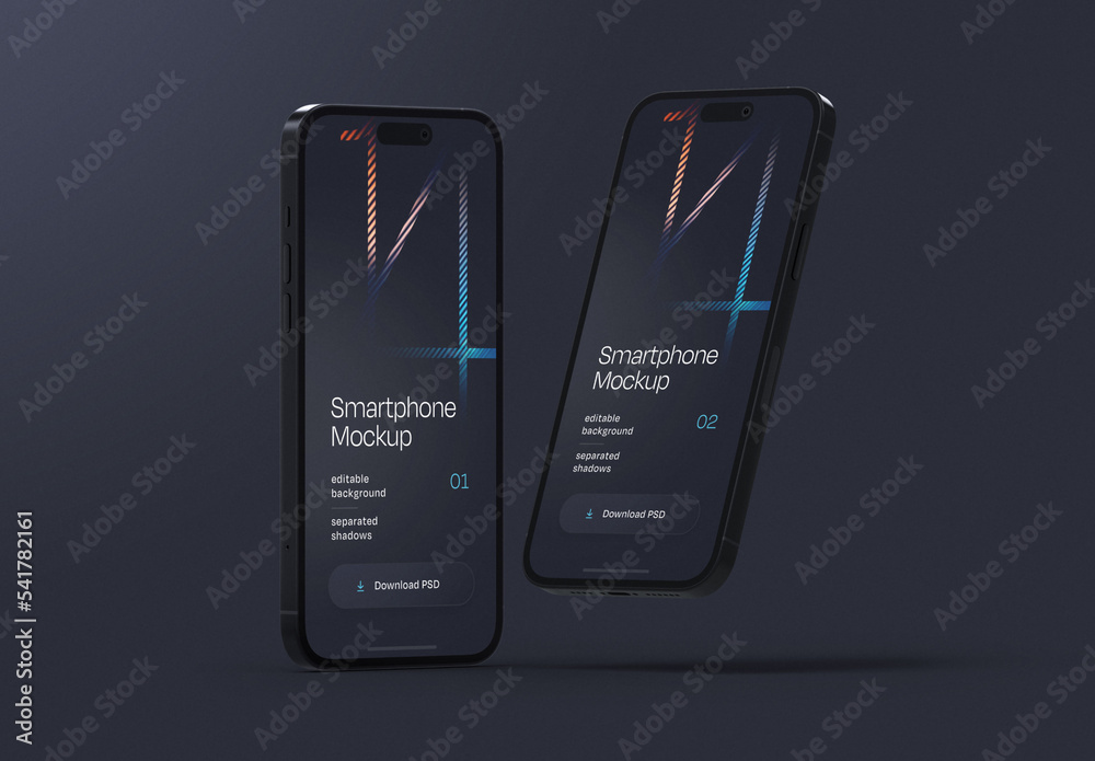 Dark Smartphone Mockup Stock Template | Adobe Stock