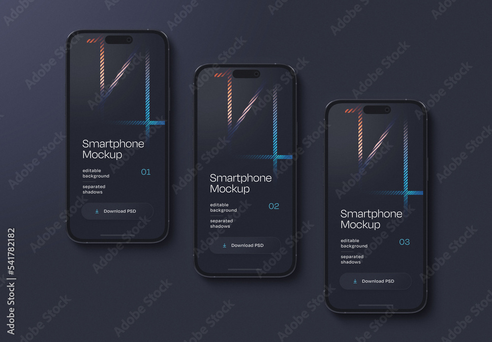 Dark Smartphone Mockup Stock Template | Adobe Stock
