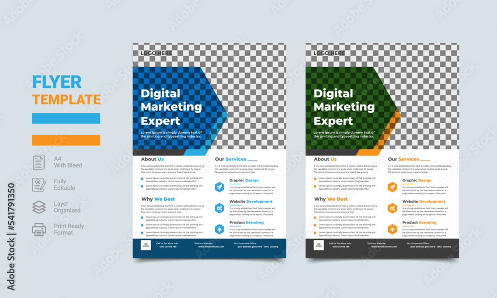 Corporate Business a4 paper size Flyer poster pamphlet brochure cover ...