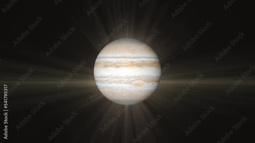 Vidéo Stock 3d zooming Jupiter planet rotating 360 degree with soft 3d ...