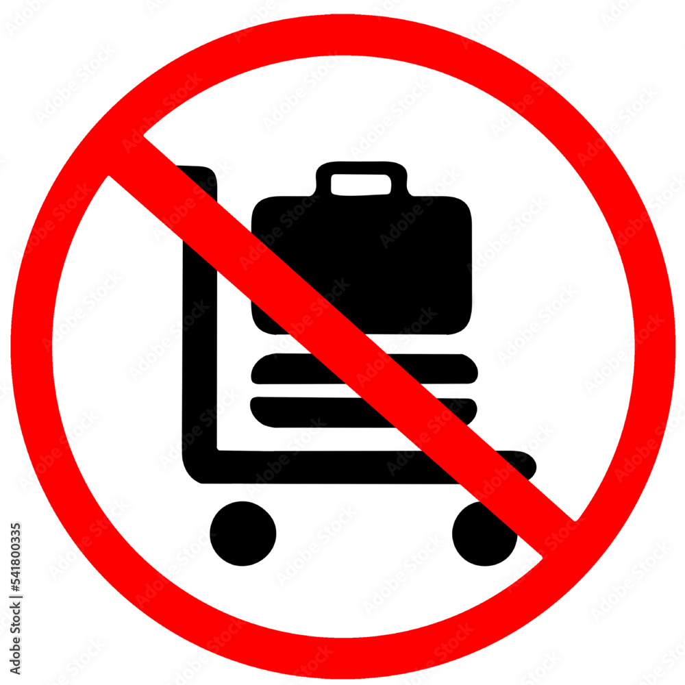 luggage carrier station warning sign symbol on white background. Stock ...
