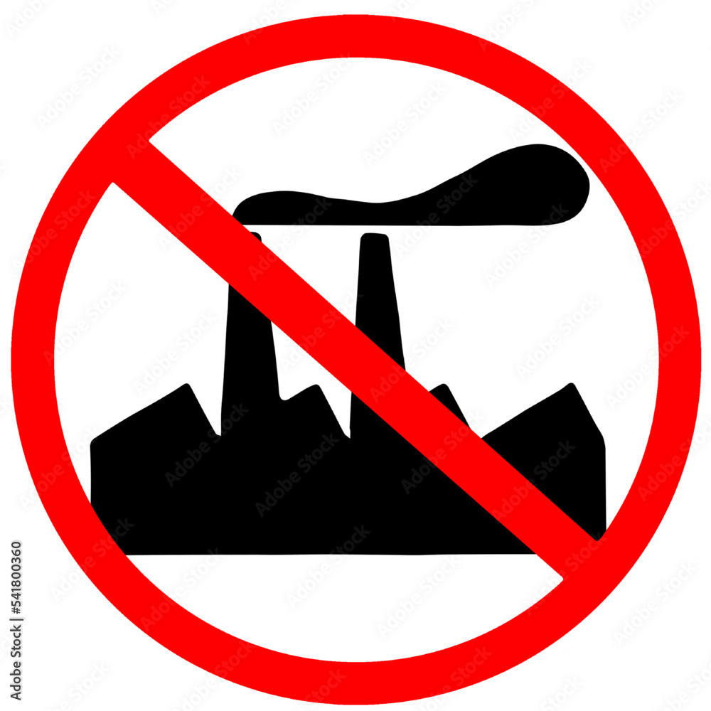 Factory not allowed area prohibition circular warning road sign on ...