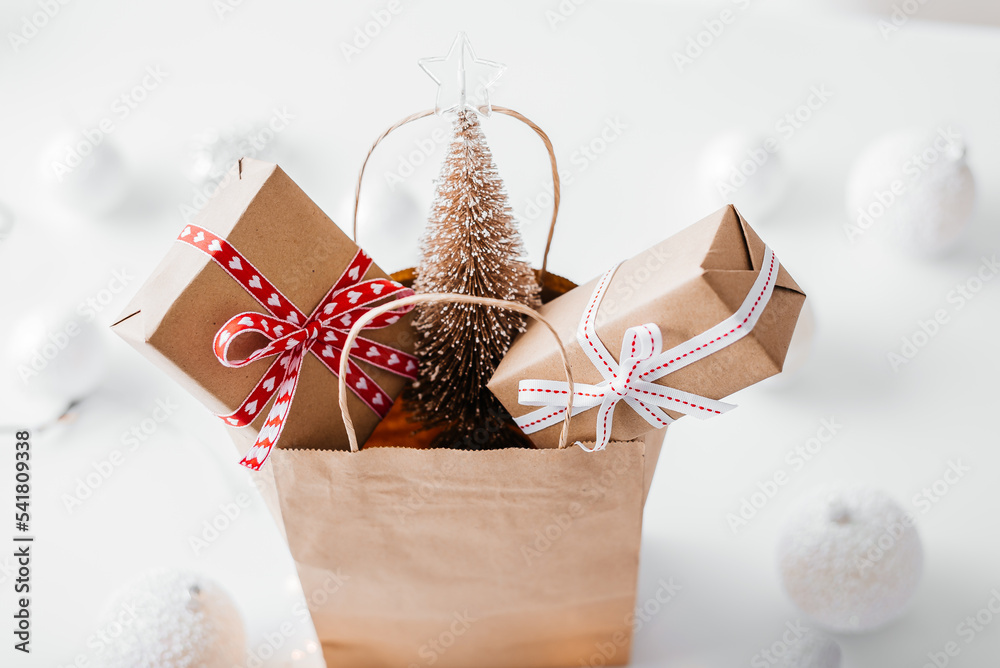 The concept of buying gifts for christmas and new year. Time for gifts ...