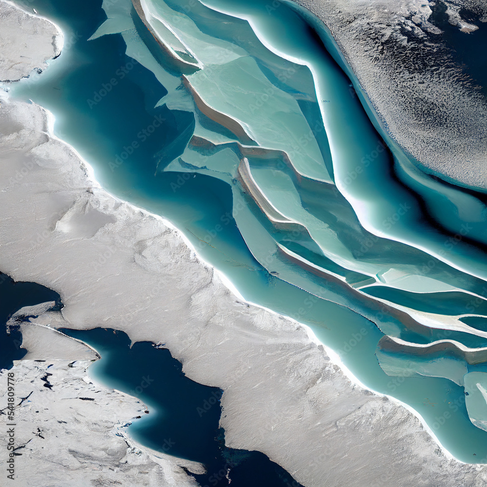 Satellite view ice shelf Stock-Illustration | Adobe Stock