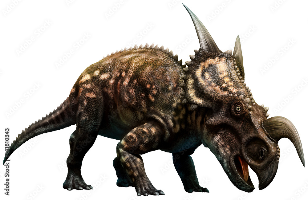 Einiosaurus from the Cretaceous era 3D illustration Stock Illustration ...