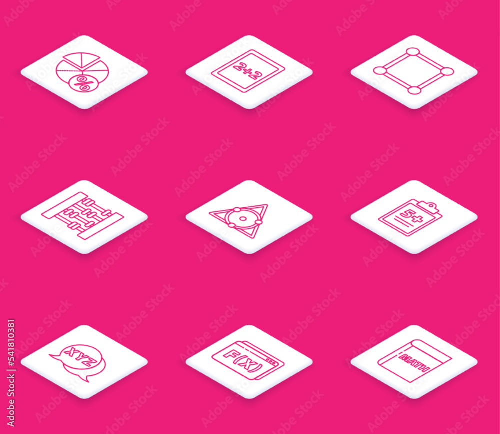 Set line Equation solution, Calculation, Chalkboard with diagram, Graph, schedule, chart ...