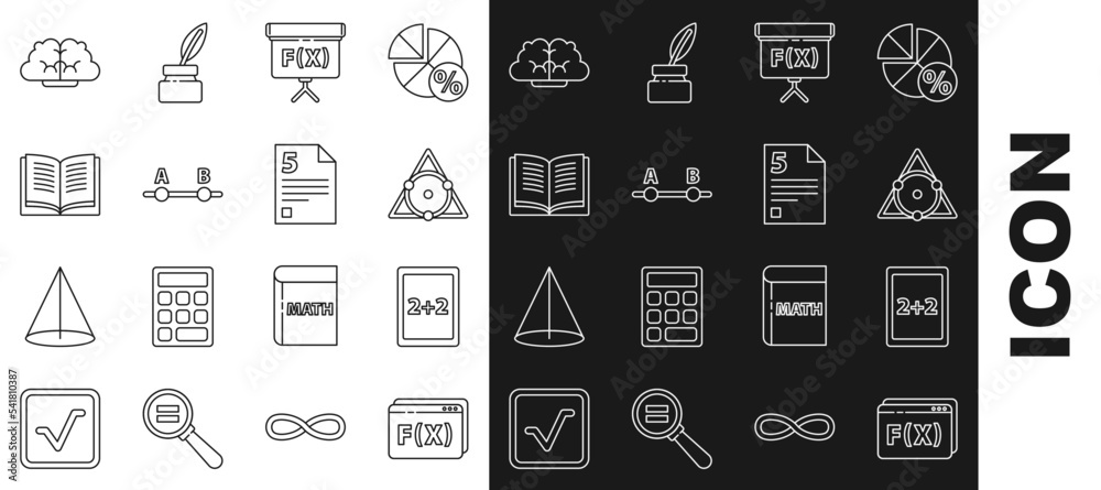 Set Line Geometric Figure Pentagonal Prism Calculation Chalkboard Cube Test Or Exam Sheet
