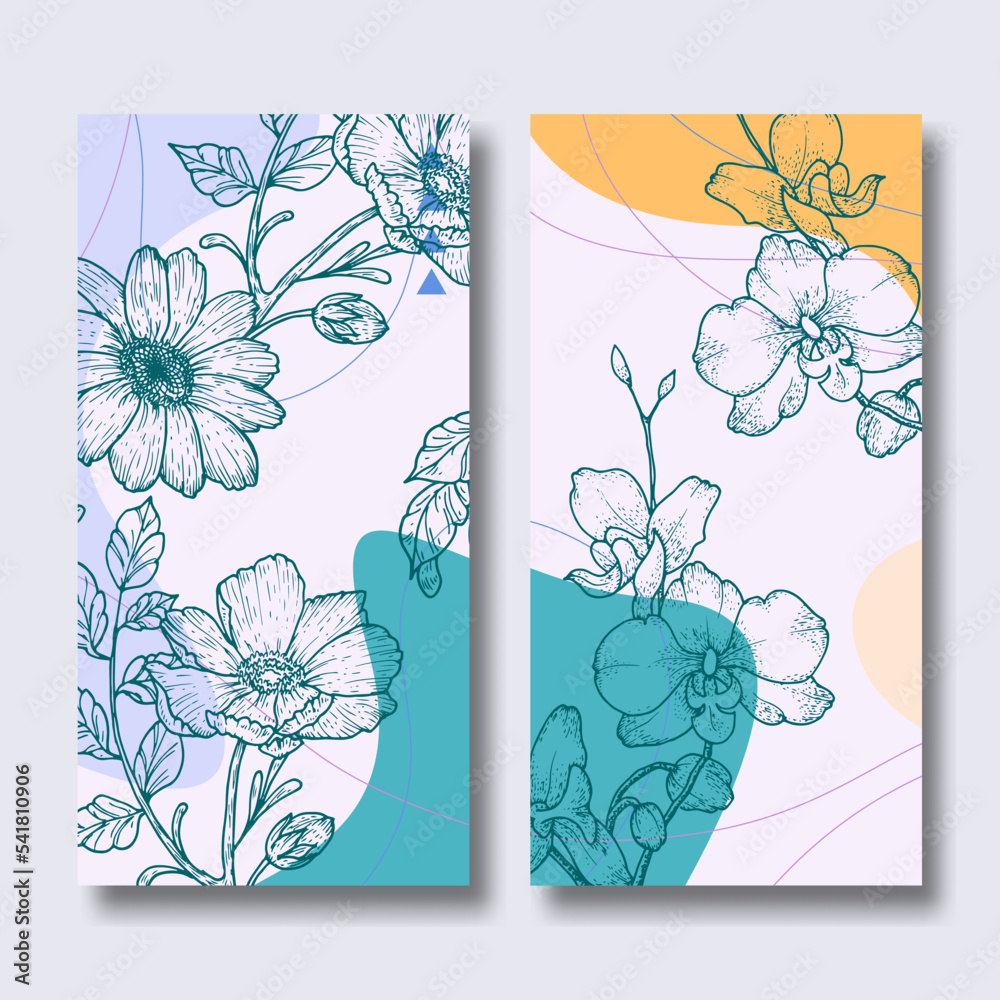 Floral wallpaper aesthetic design background Stock Vector | Adobe Stock