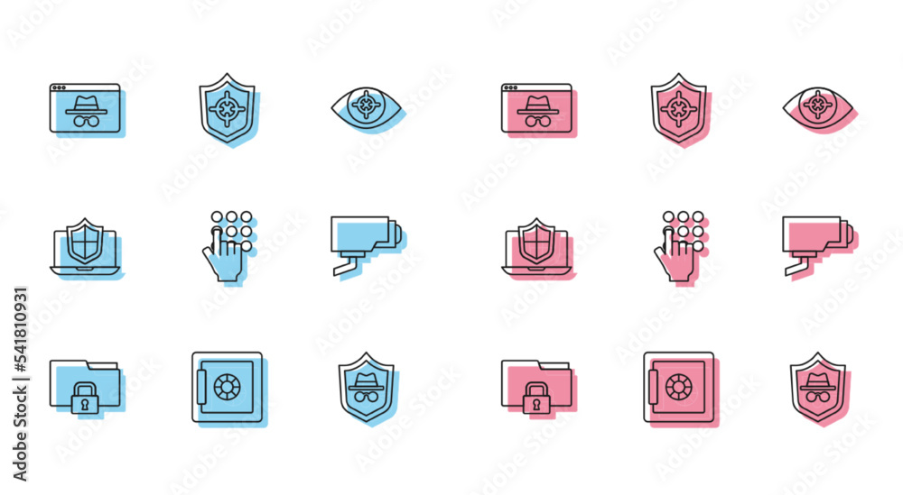 Set line Folder and lock, Safe, Browser incognito window, Incognito ... Set line Folder and lock, Safe, Browser incognito window, Incognito ...