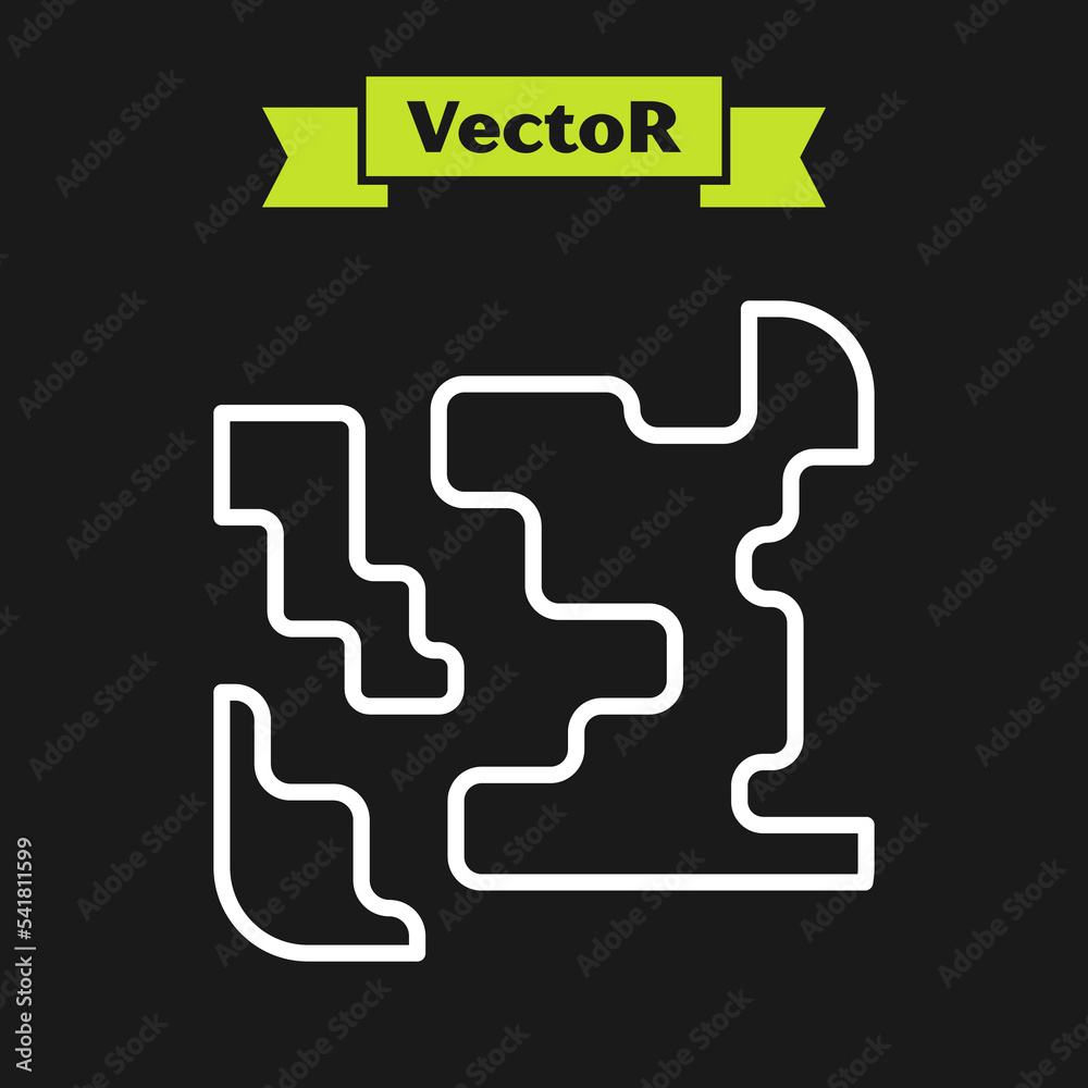 White line Gaseous icon isolated on black background. Changing the ...