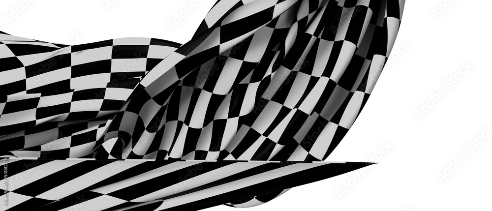 Image of motor racing black and white checkered finish flag waving ...