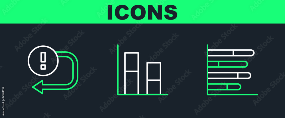 Set line Pie chart infographic, Arrow and Graph, chart, diagram icon ...