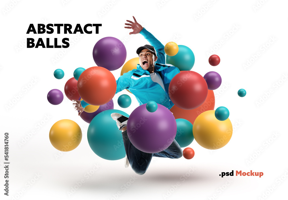 Abstract Balls Mockup Stock Template | Adobe Stock