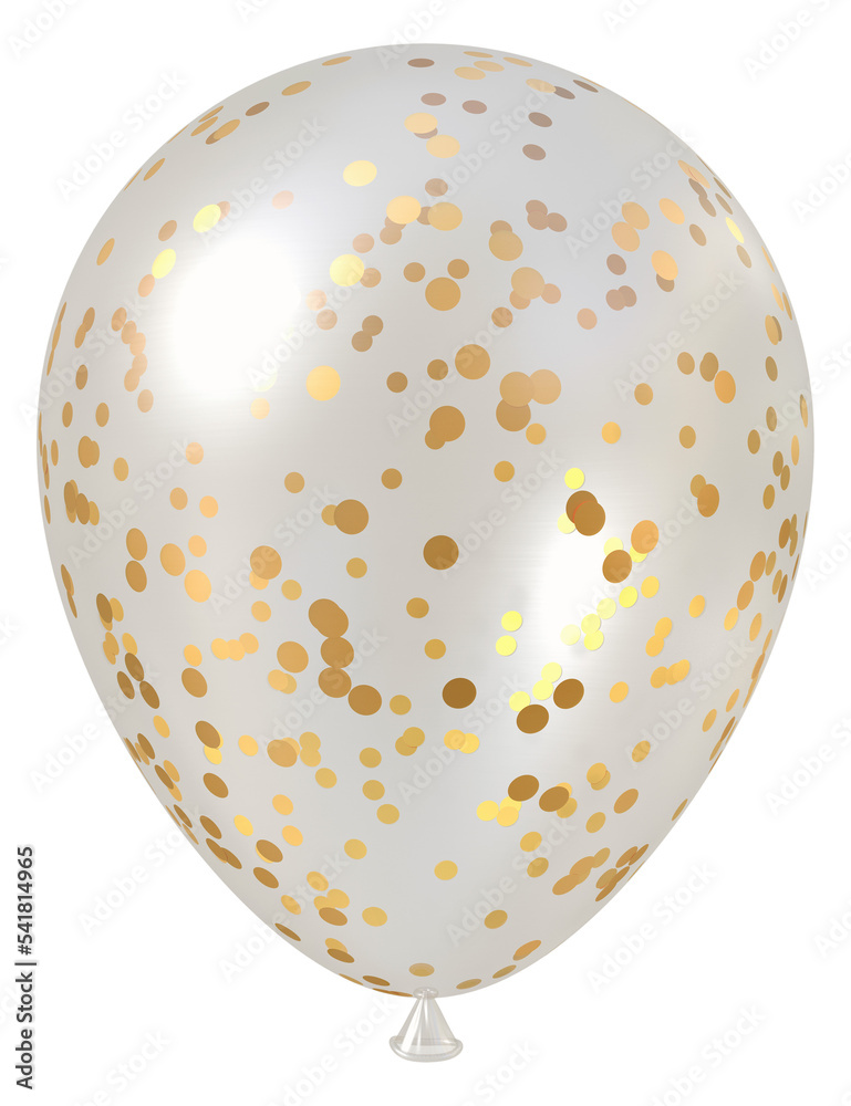 Transparent gold confetti balloon Stock Illustration | Adobe Stock