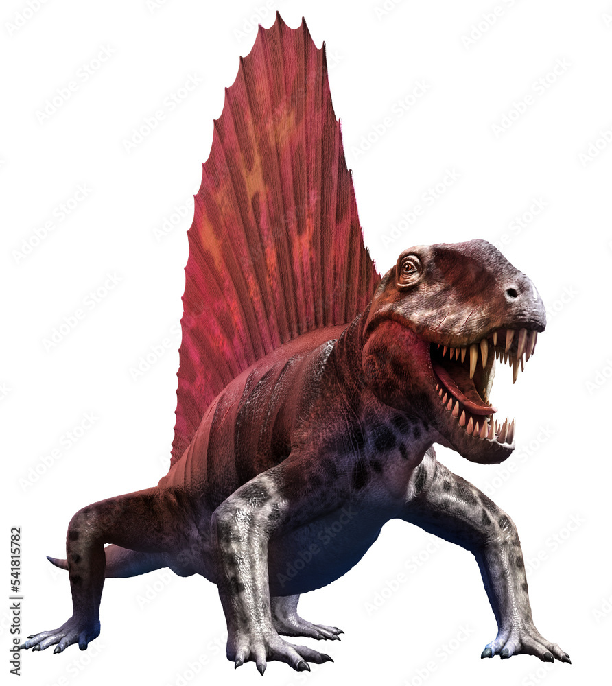 Dimetrodon from the Permian era 3D illustration Stock Illustration ...