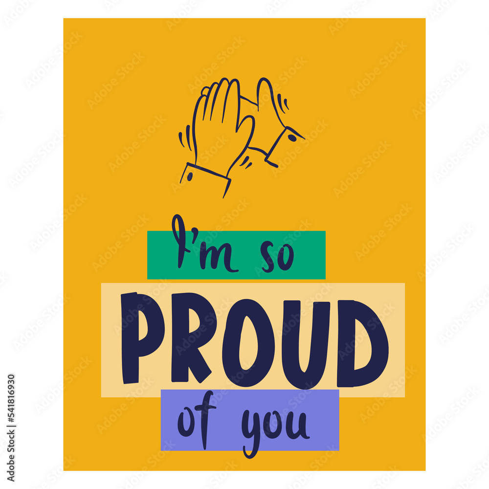 Proud Hand drawn pen calligraphy. Modern line lettering. Positive quote ...