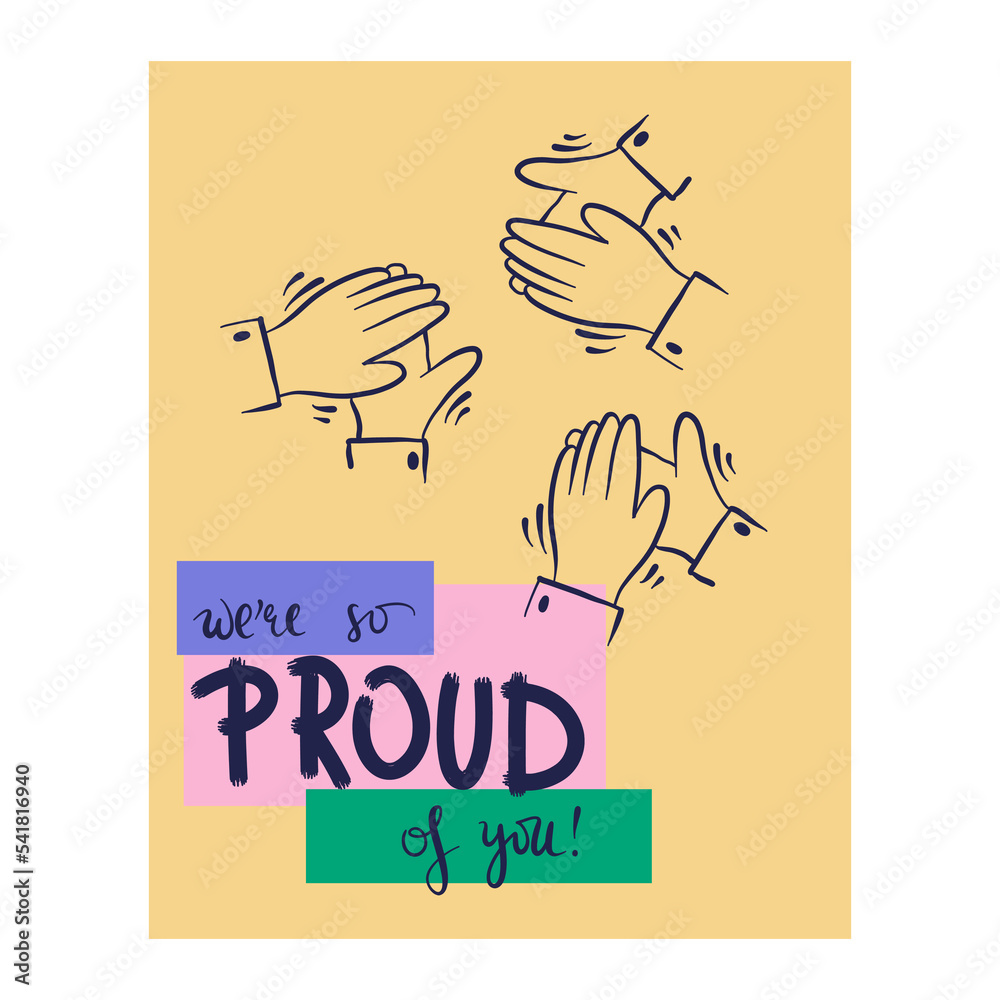 Proud Hand drawn pen calligraphy. Modern line lettering. Positive quote ...