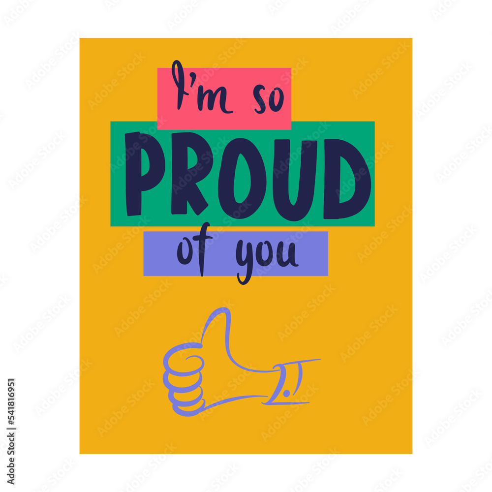 Proud Hand drawn pen calligraphy. Modern line lettering. Positive quote ...