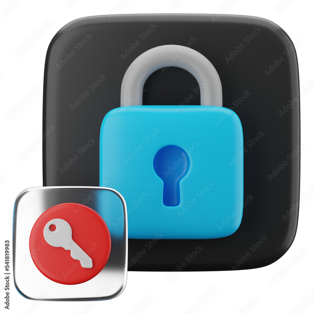 lock 3d icon illustration Stock Illustration | Adobe Stock
