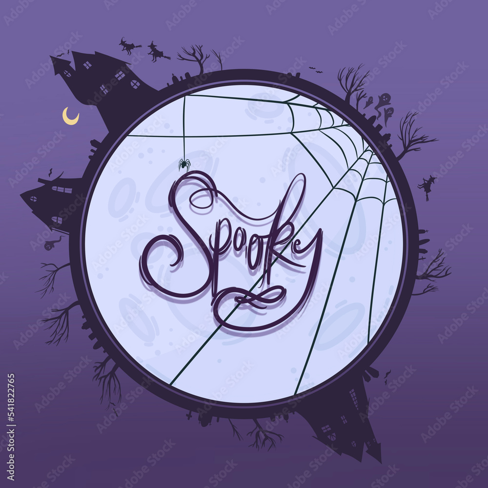 Purple Spooky Illustration Purple Background Stock Illustration | Adobe ...