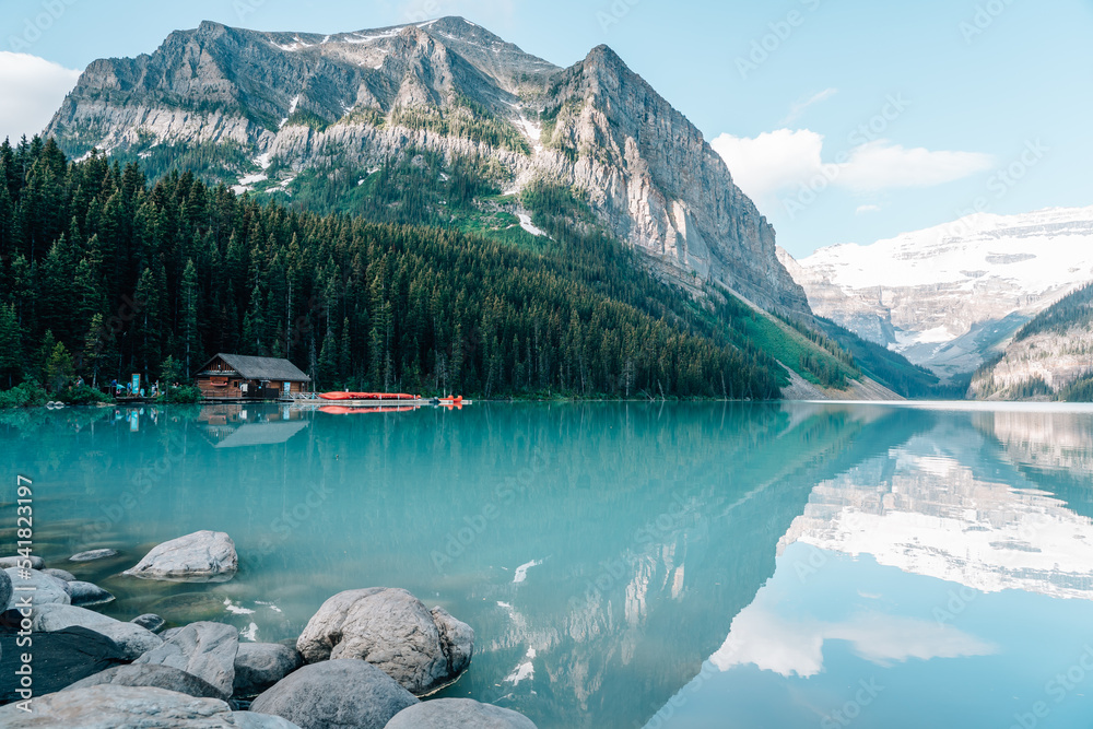 Blue lake in the canadian mountains Stock Photo | Adobe Stock