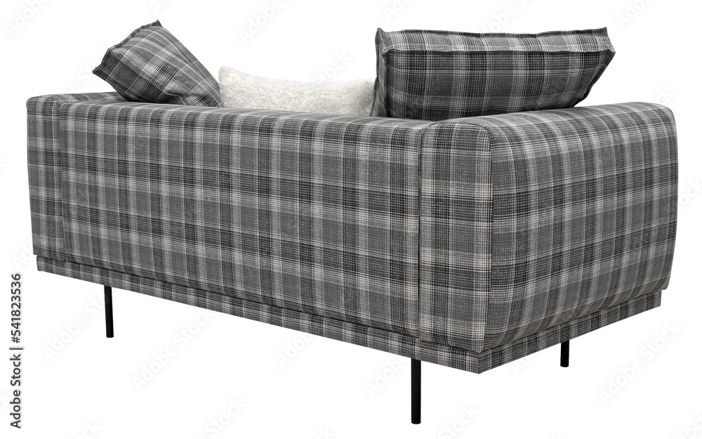 Sofa isolated on white background. Back view. Including clipping path ...