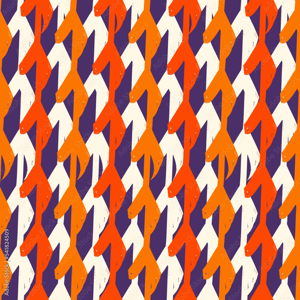 Brush curves seamless pattern. Freehand stripes print. Wavy linear ...