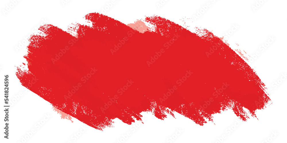 Red stroke of hand drawn paint brush Stock Vector | Adobe Stock