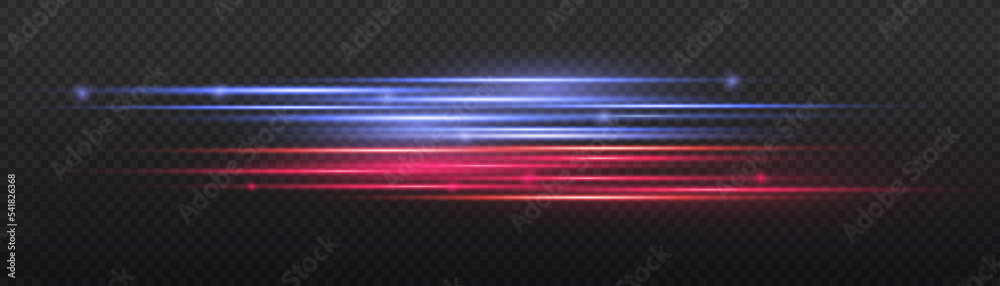 Red blue special effect, horizontal police line Stock Vector | Adobe Stock