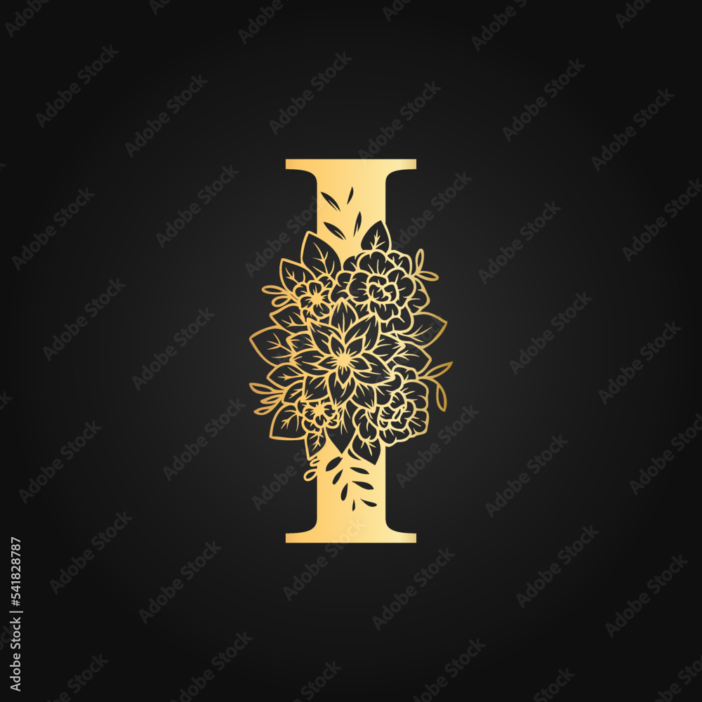 Black background Alphabet I Stock Vector | Adobe Stock