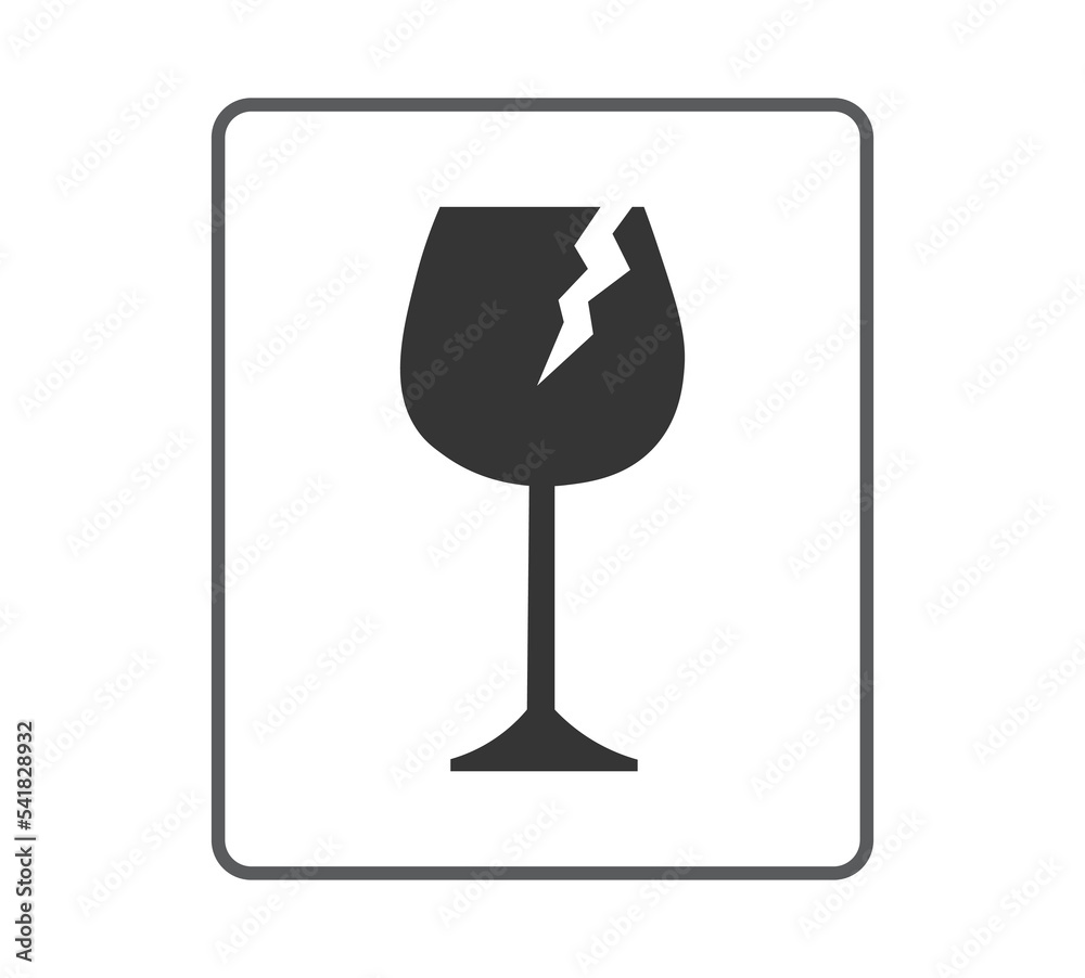 Monochromatic broken glass symbol. Stock Vector | Adobe Stock