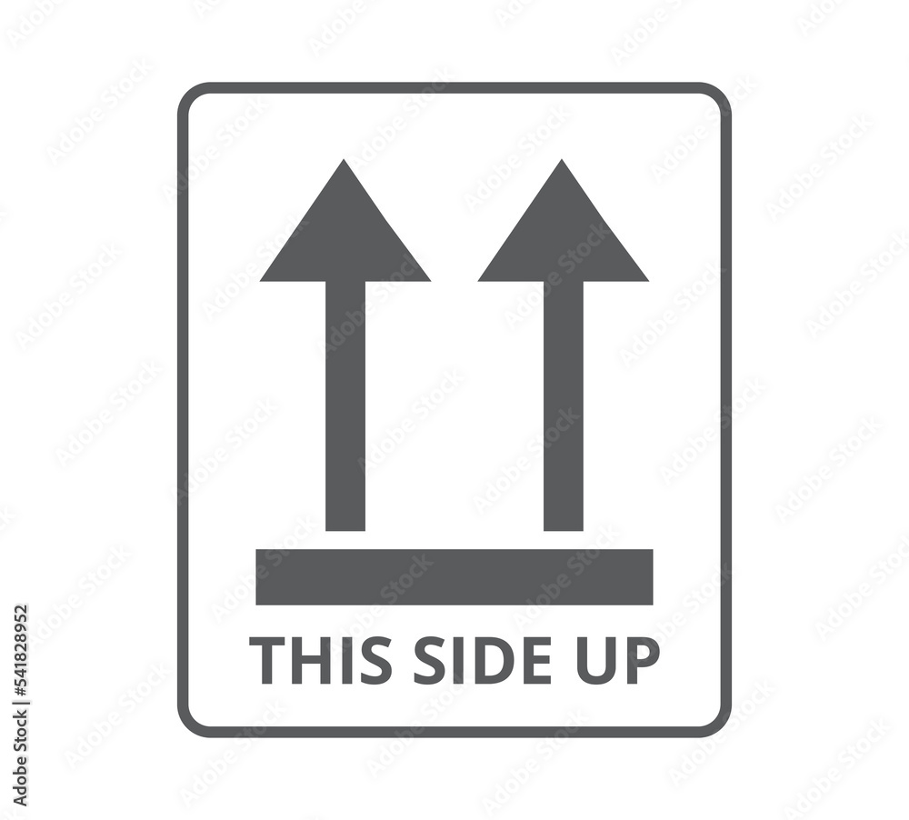 Black This Side Up sign. Stock Vector | Adobe Stock