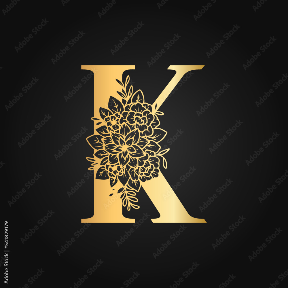 Black background Alphabet K Stock Vector | Adobe Stock