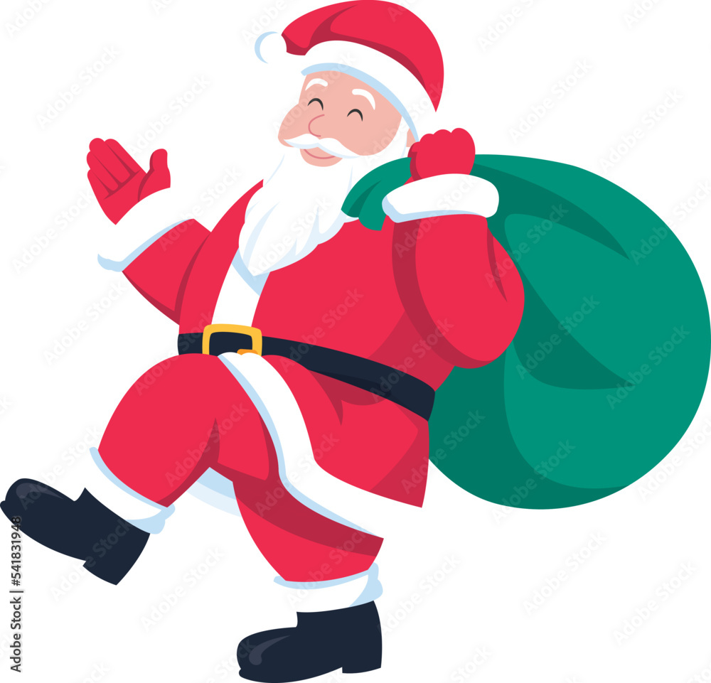 Santa Claus Merry Christmas Stock-Vektorgrafik | Adobe Stock