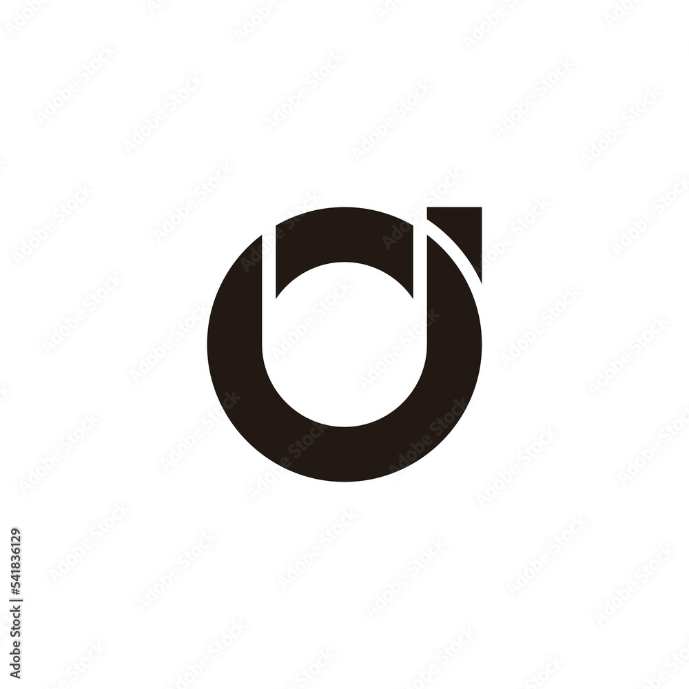 Letter Ud dU U d circle outline geometric symbol simple logo vector ...