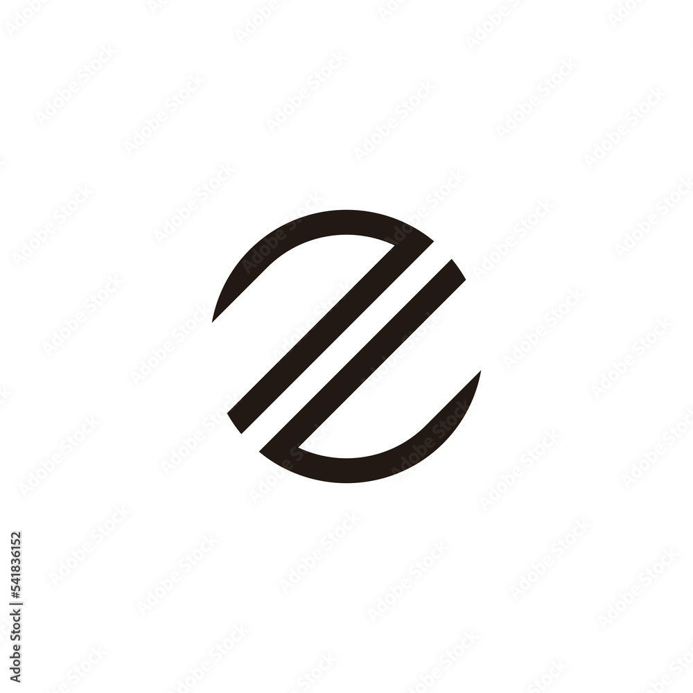 Letter Z double, circle geometric symbol simple logo vector Stock ...