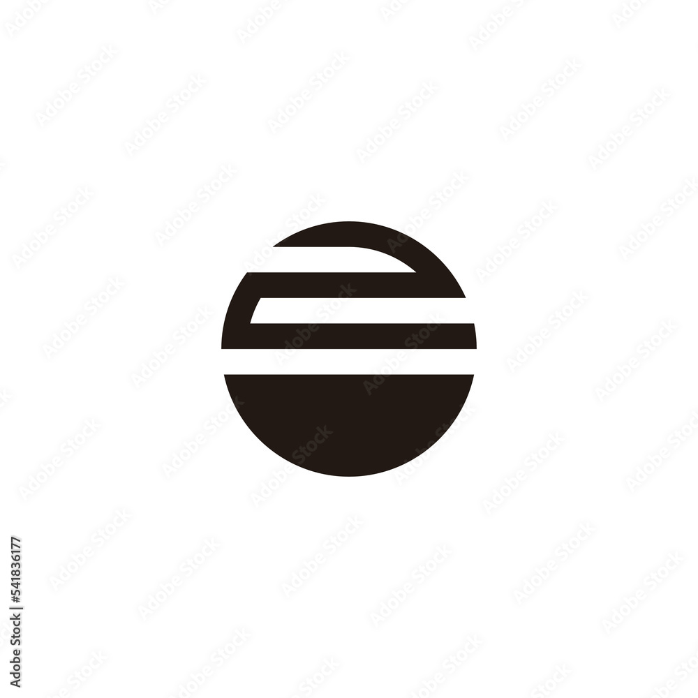 Number 2 bowl, circle geometric symbol simple logo vector Stock Vector ...