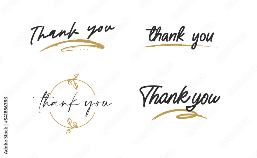 Thank you lettering. Vector illustration hand drawn. Calligraphic ...