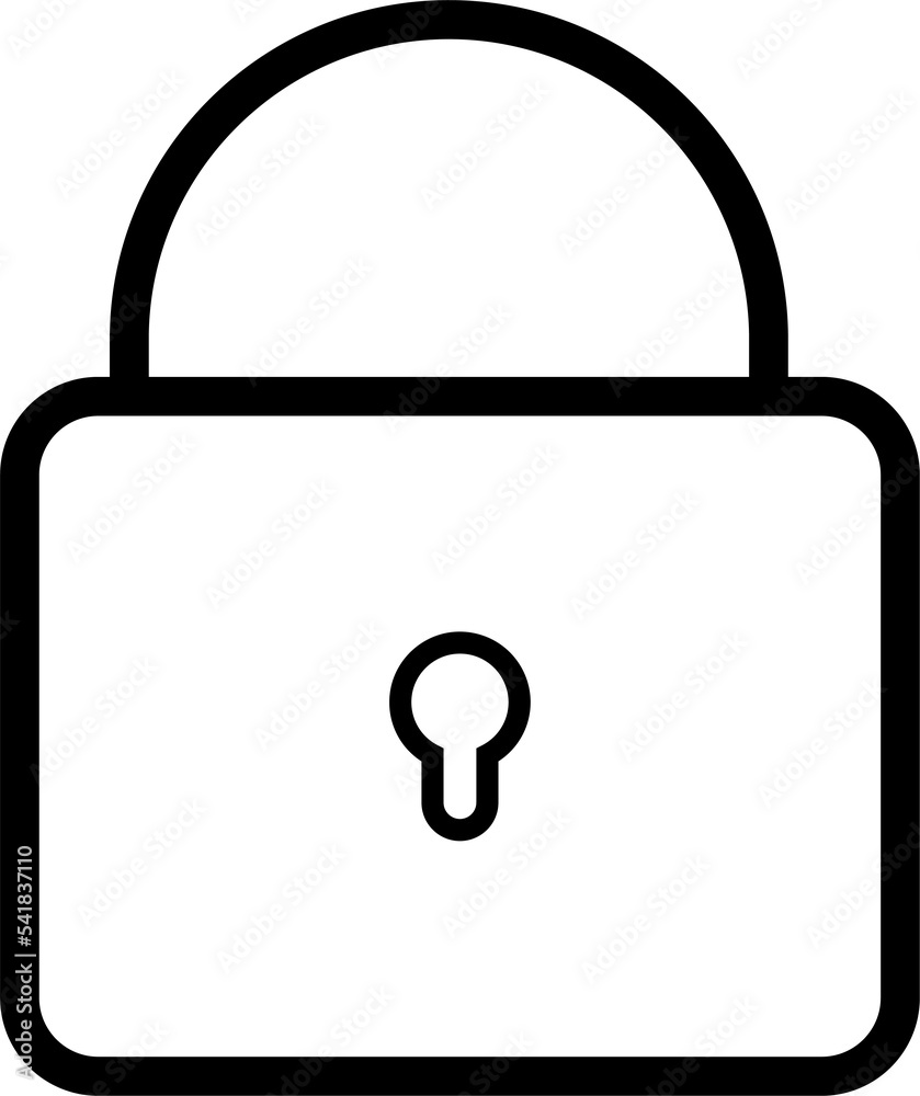Padlock icon. Password symbol in png. Lock sign in outline. Privacy ...