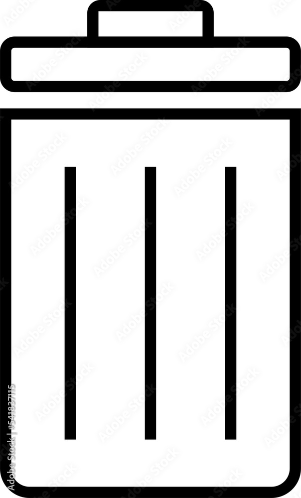 Trash bin icon. Recycle bin. Trash can in black. Rubbish basket ...