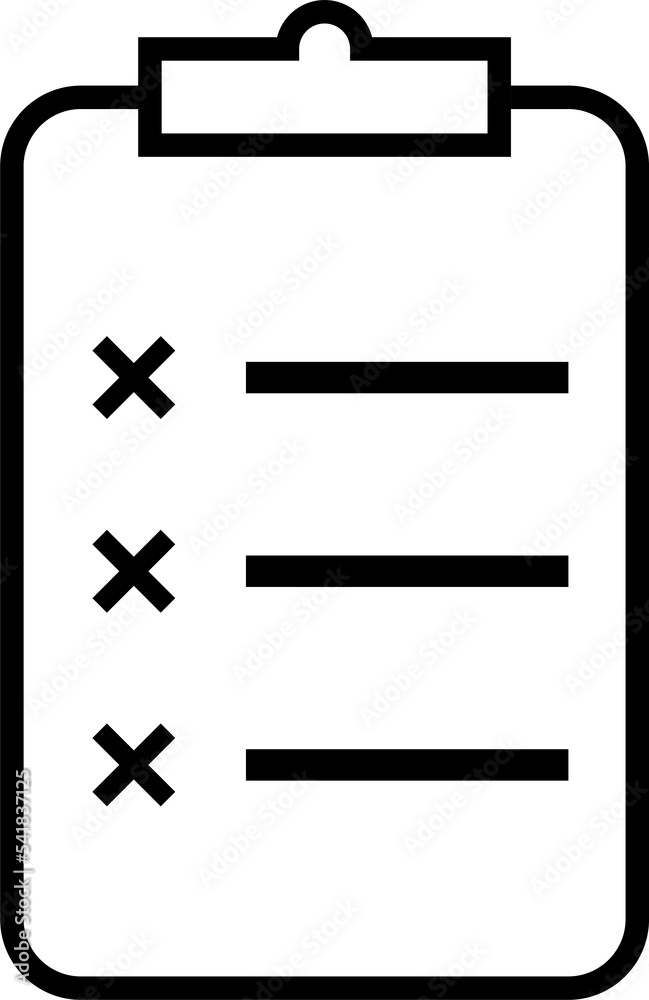 Clipboard icon in png. Document symbol in line. Outline clipboard on ...